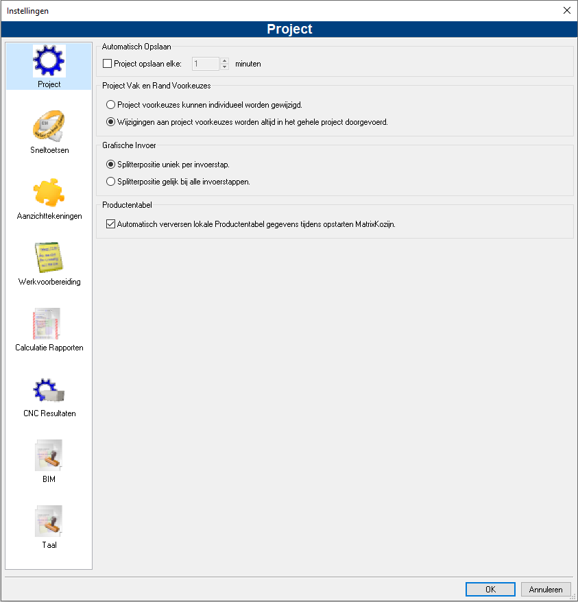 Instellingen | Matrix Knowledge Base